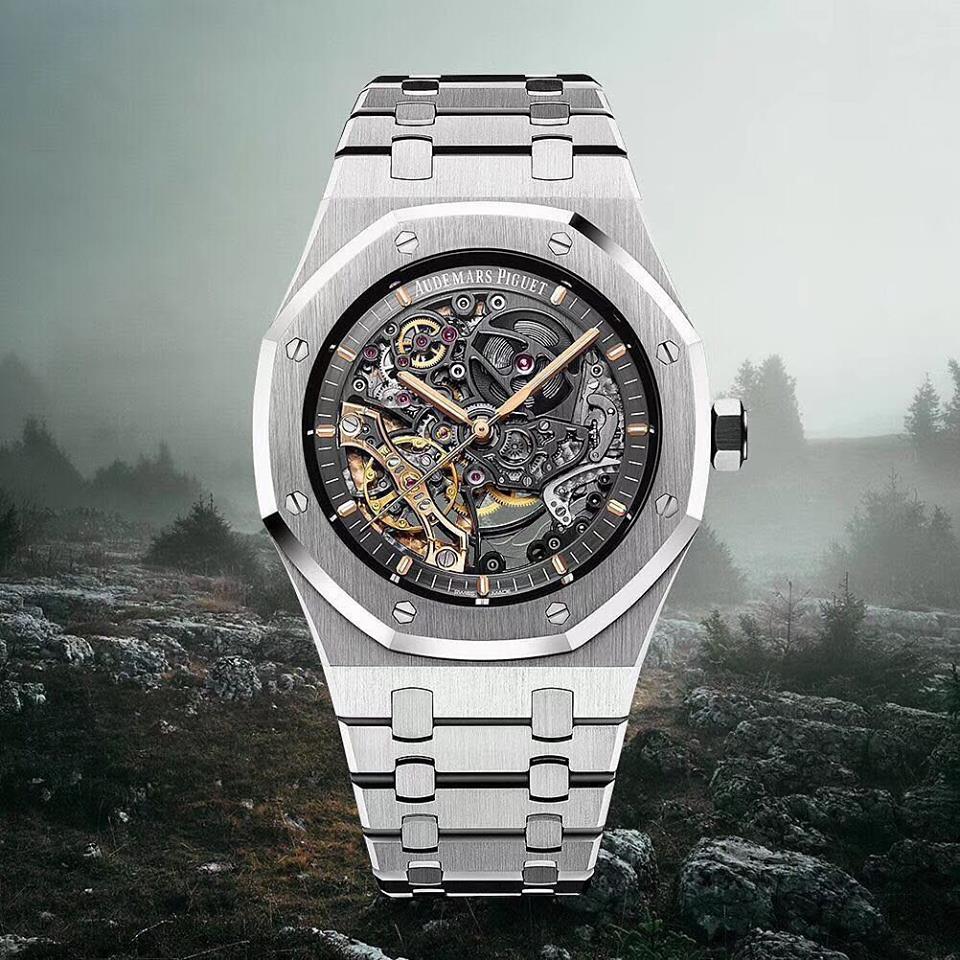 AUDEMARS PIGUET ROYAL OAK DOUBLE BALANCE WHEEL OPENWORKED 15407ST ...